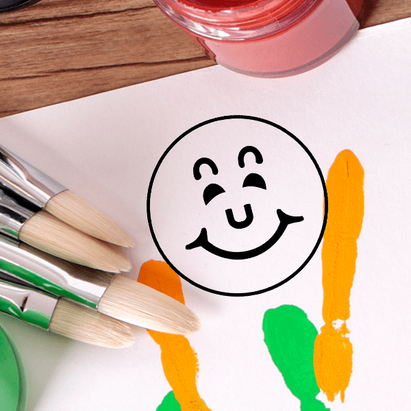 Smiley Face Happy Teacher Rubber Stamp - Simply Stamps
