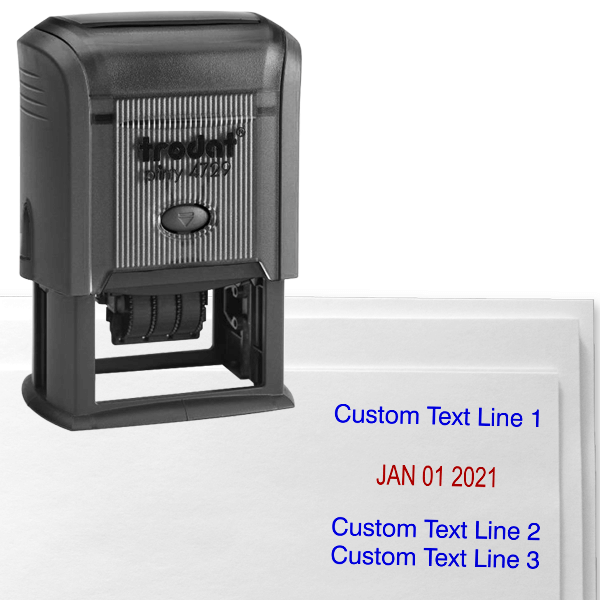 Self-Inking Custom Three Line Dater Stamp | Simply Stamps