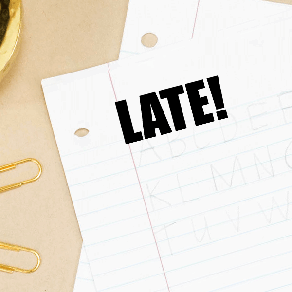 Bold Late Grading Feedback Teacher Stamp - Simply Stamps