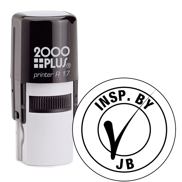 Initials & Check Mark Inspection Stamp - Simply Stamps