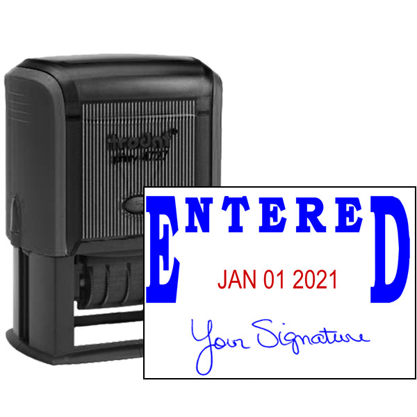Entered Signature Date Rubber Stamp | Simply Stamps